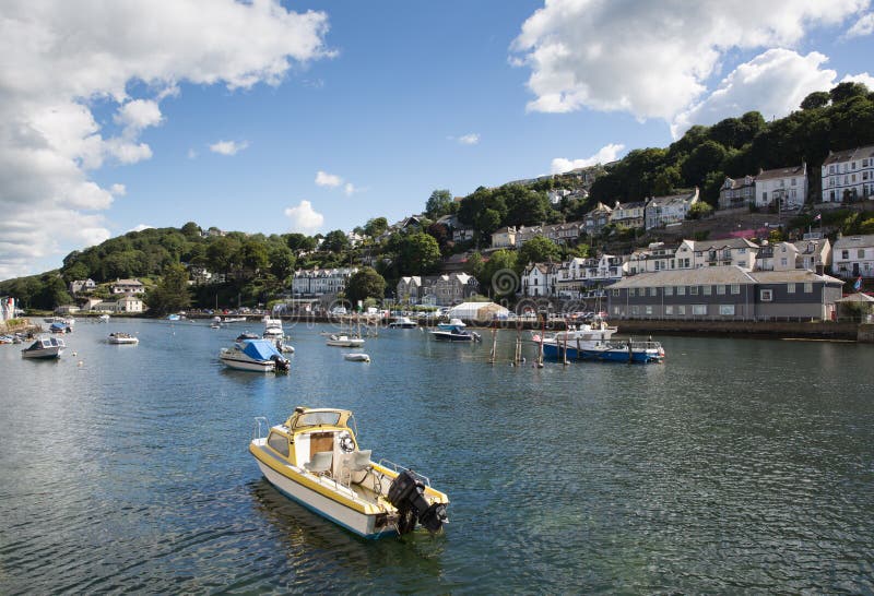 Looe Cornwall Cornish Fishing Town with Boats Stock Image - Image of ...