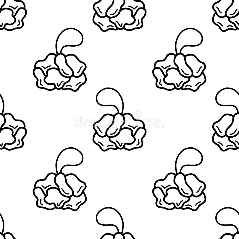 Loofah Sponge Cartoon Doodle Seamless Pattern, Vector. Stock Vector ...