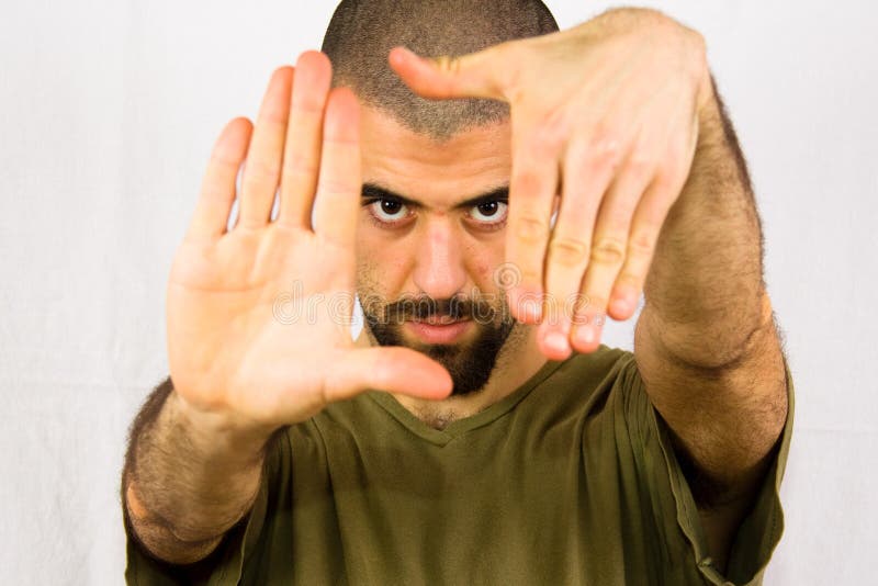 Aggressive look stock photo. Image of white, hair, hands - 13257710