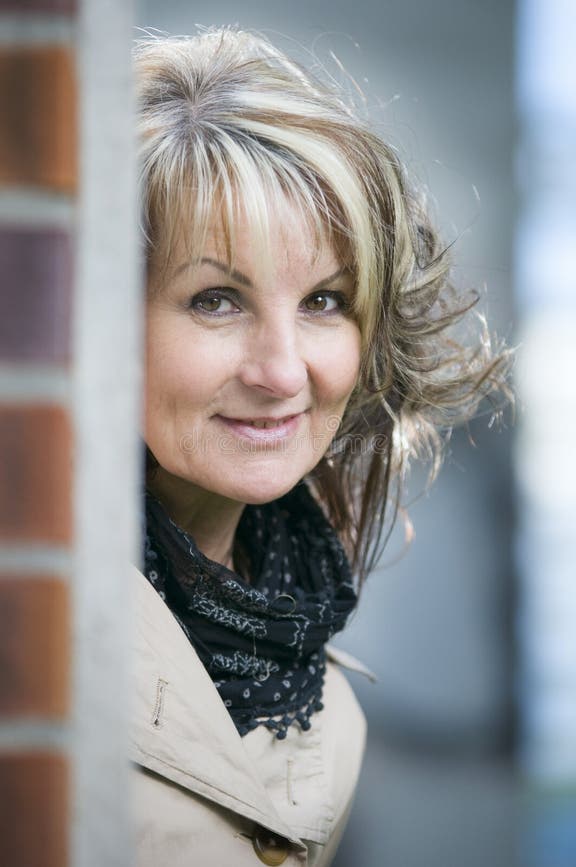 Look around the corner stock image. Image of pose, face - 19809927