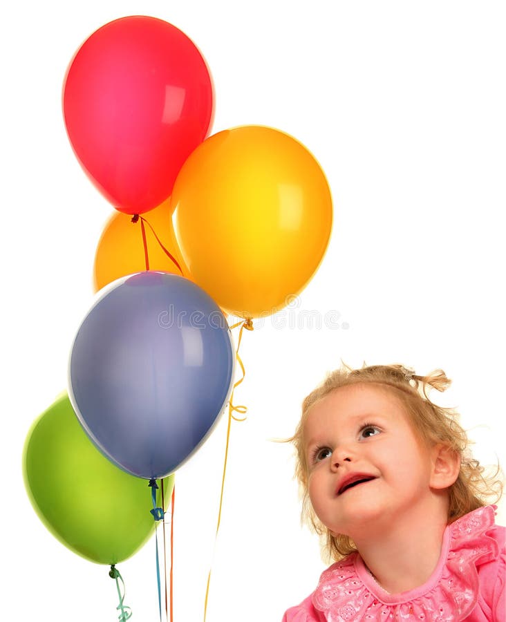 Look on ballons stock photo. Image of beauty, female - 21367718
