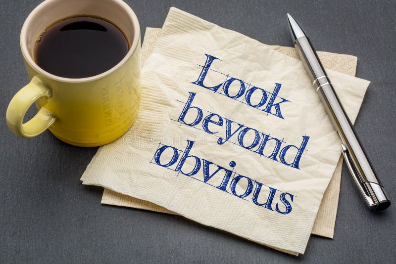 Look Beyond Obvious on Yellow Sticky Note Stock Photo - Image of future ...