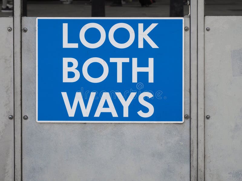 Look both ways sign stock photo. Image of right, warning - 288904406