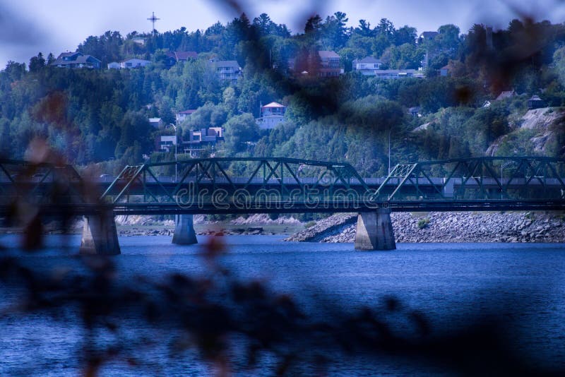 Look at a Bridge through Vegetation in Canada. Editorial Stock Photo ...
