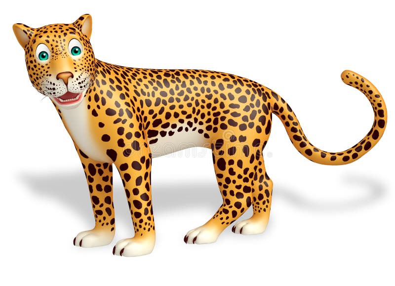 Look at Camera Leopard Cartoon Character Stock Illustration ...