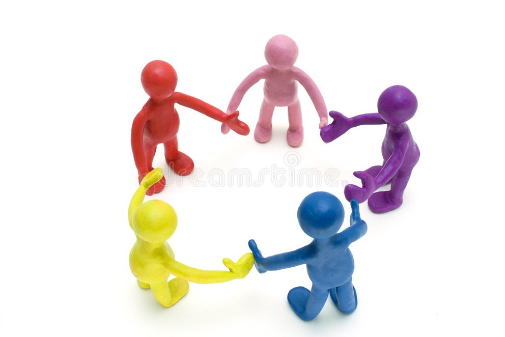 Look on Discussing Group of Plasticine Puppets Stock Image - Image of ...