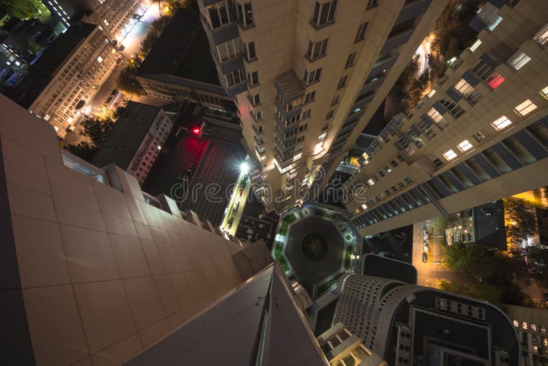 Look down from skyscraper stock image. Image of frame - 79191663