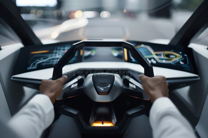 A Look into the Future Driving a Car with a Fully Integrated HUD Stock ...