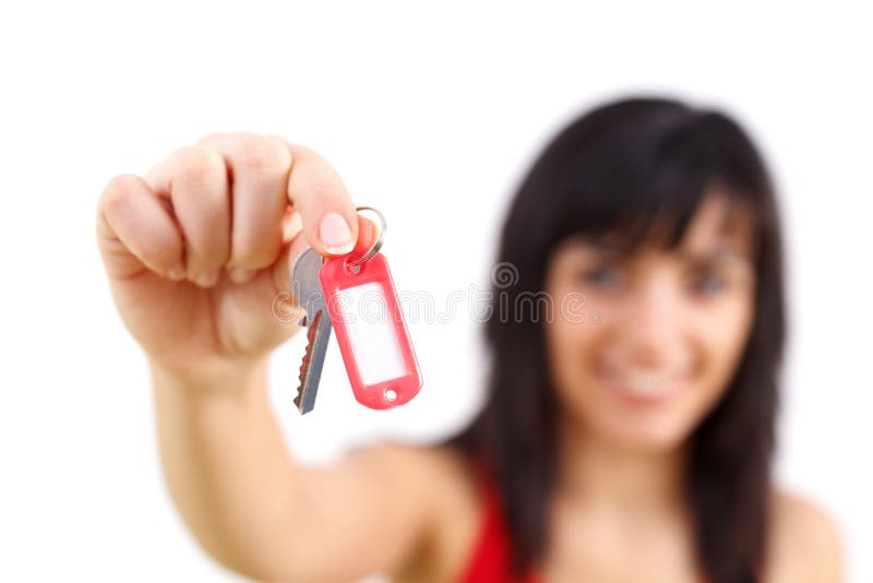 Look, I got the key stock image. Image of woman, joyful - 28486911