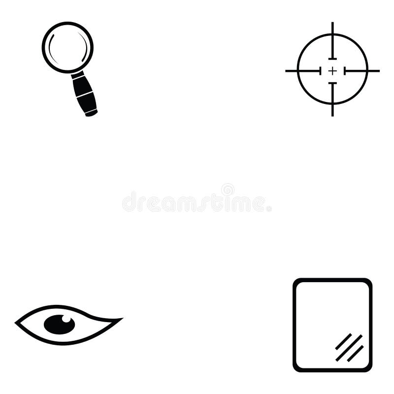 Look icon set stock vector. Illustration of binoculars - 120567461
