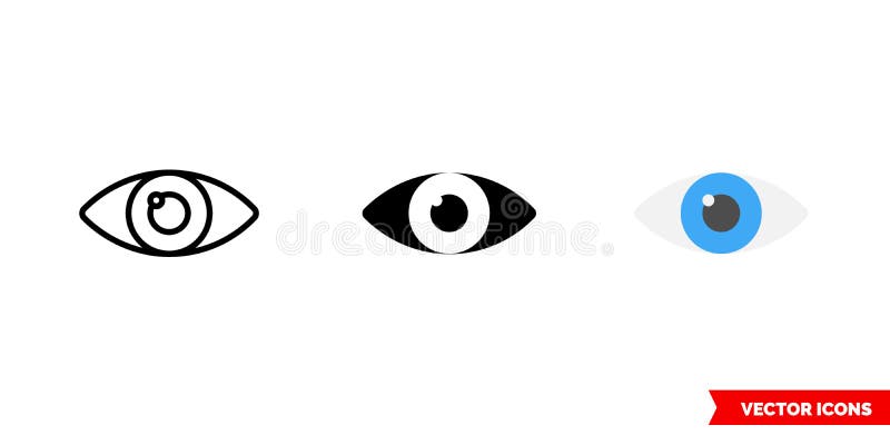 Look Icon of 3 Types Color, Black and White, Outline. Isolated Vector ...