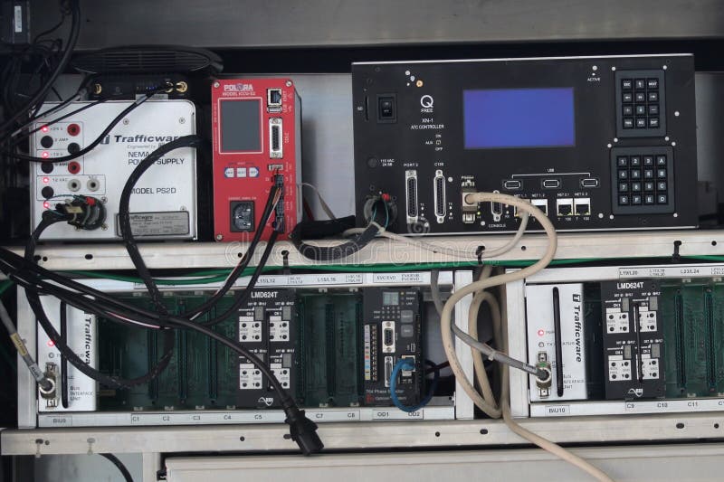 A Look Inside of a Complex Traffic Signal Control Box Editorial Stock ...