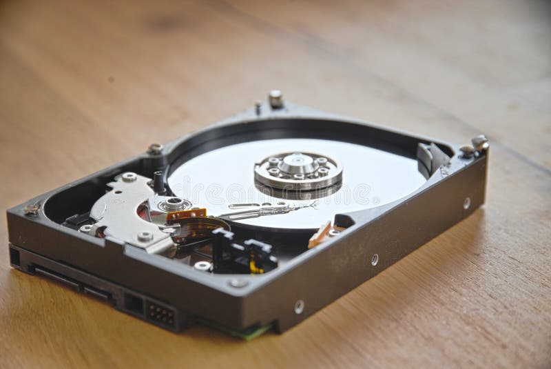 Look Inside the Hard Drive - HDD Stock Photo - Image of write, backup ...