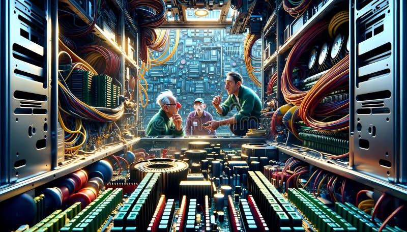 View from Inside the Computer Stock Illustration - Illustration of ...