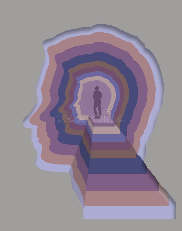 Look Inside Yourself, Introspection. Stock Illustration - Illustration ...