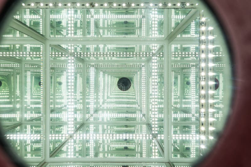 A Look through LED Mirror with Abstract Infinite with High Depth Stock ...