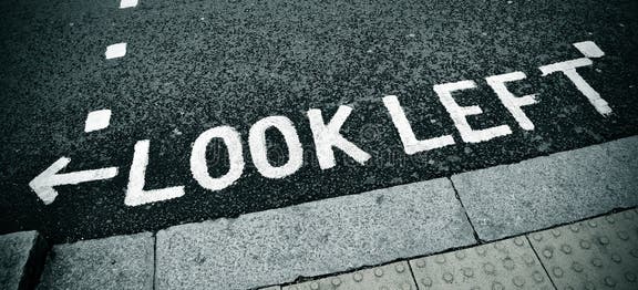 Look left sign stock photo. Image of carefully, pedestrians - 19470286