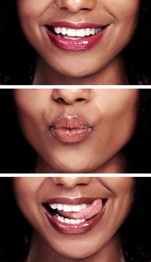 Look at the Lips. Composite Shot of an Unidentifiable Model Wearing ...