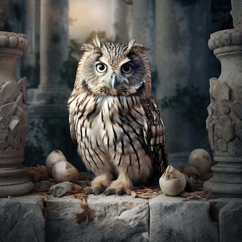 Look Me Athene Noctua Made with Generative AI Illustration Stock Illustration - Illustration of ...