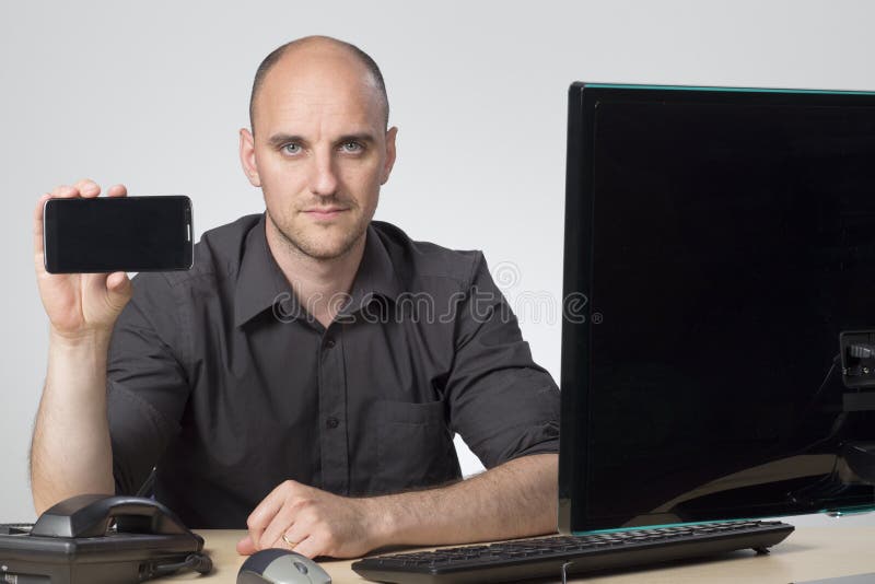 Look at my phone stock image. Image of male, confidence - 61810971