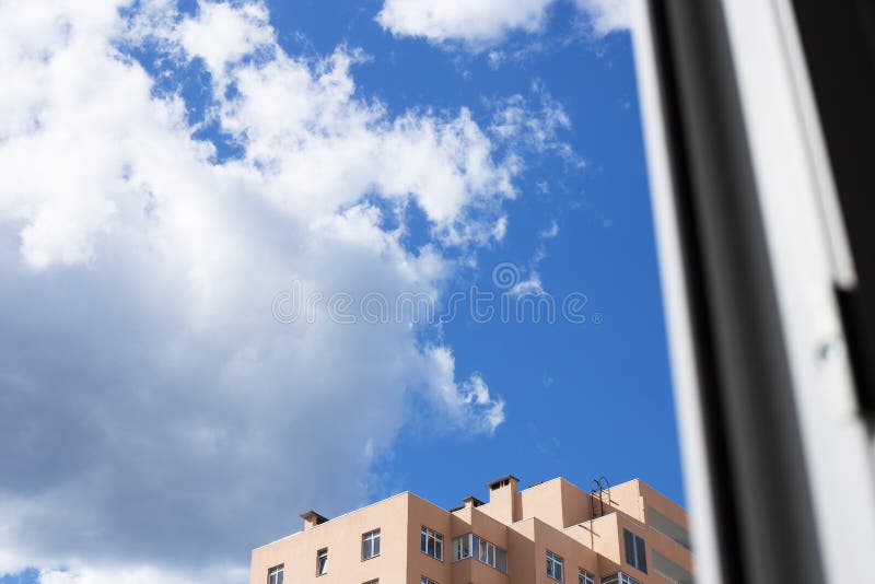 Look out window at clouds stock image. Image of cloud - 115124605