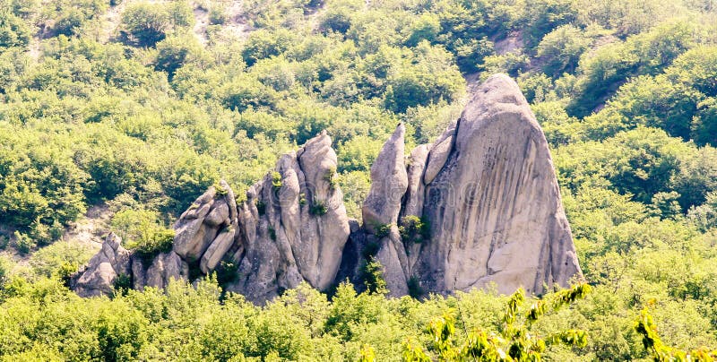 Look Over Big Rocks in the Forest Stock Photo - Image of mountain ...
