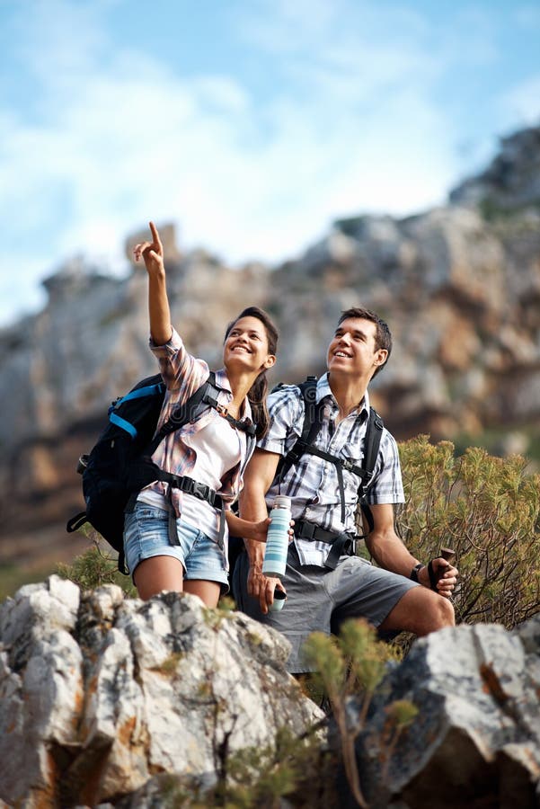Look over there! stock image. Image of beautiful, backpack - 45369711