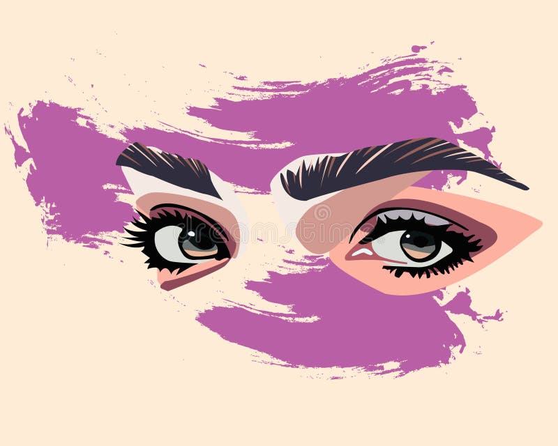 Look of a Pair of Female Eyes. Vector Illustration Stock Vector ...