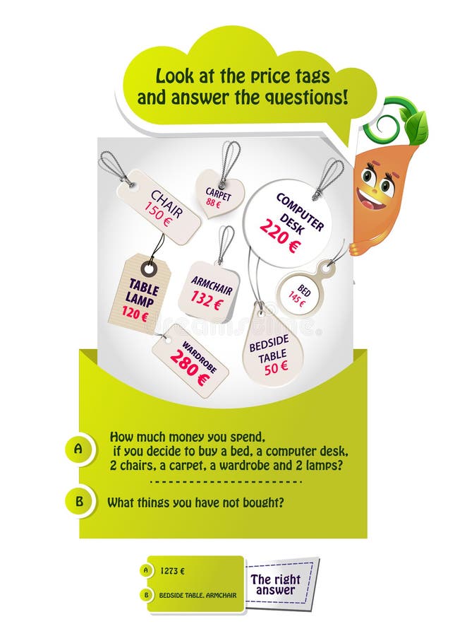Look at the Price Tags Game Stock Illustration - Illustration of ...