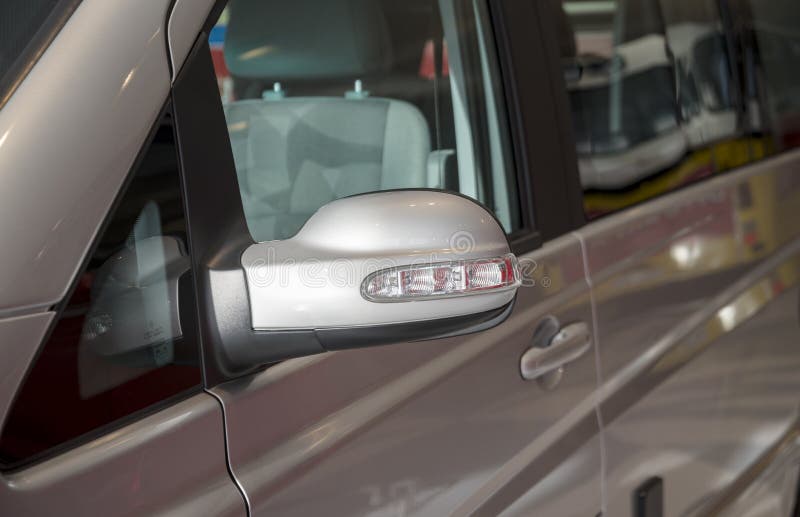 Look in the Rear View Mirror of a Car Stock Photo - Image of road ...