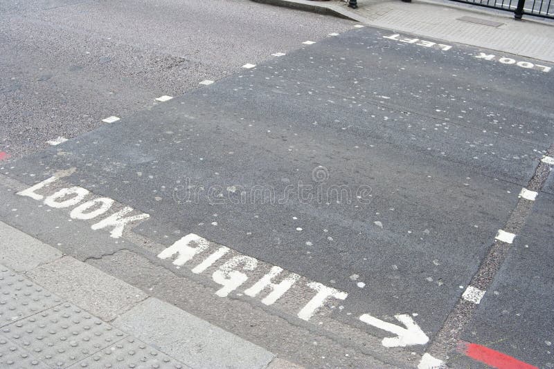 Look right stock photo. Image of street, crossing, sign - 19866844