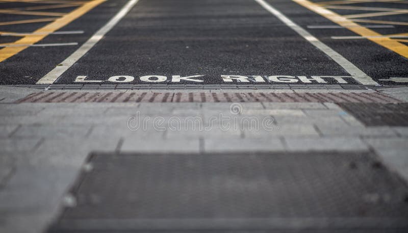 Look Right Road Marking Stock Photos - Free & Royalty-Free Stock Photos ...