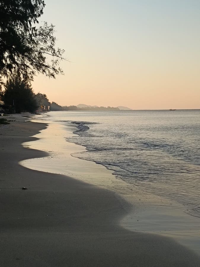 Look through Sand Beach with Sunrise Stock Image - Image of look, sunri ...