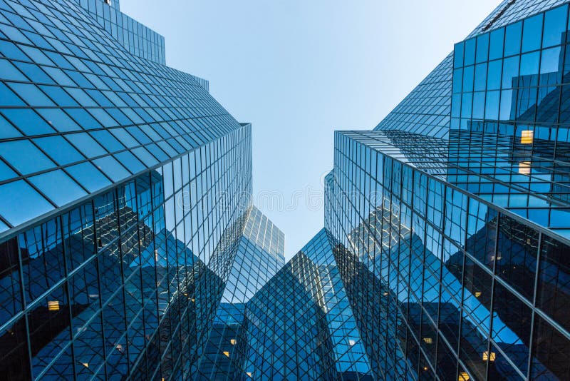 Architectural Elevation with Sky Reflections Stock Photo - Image of ...