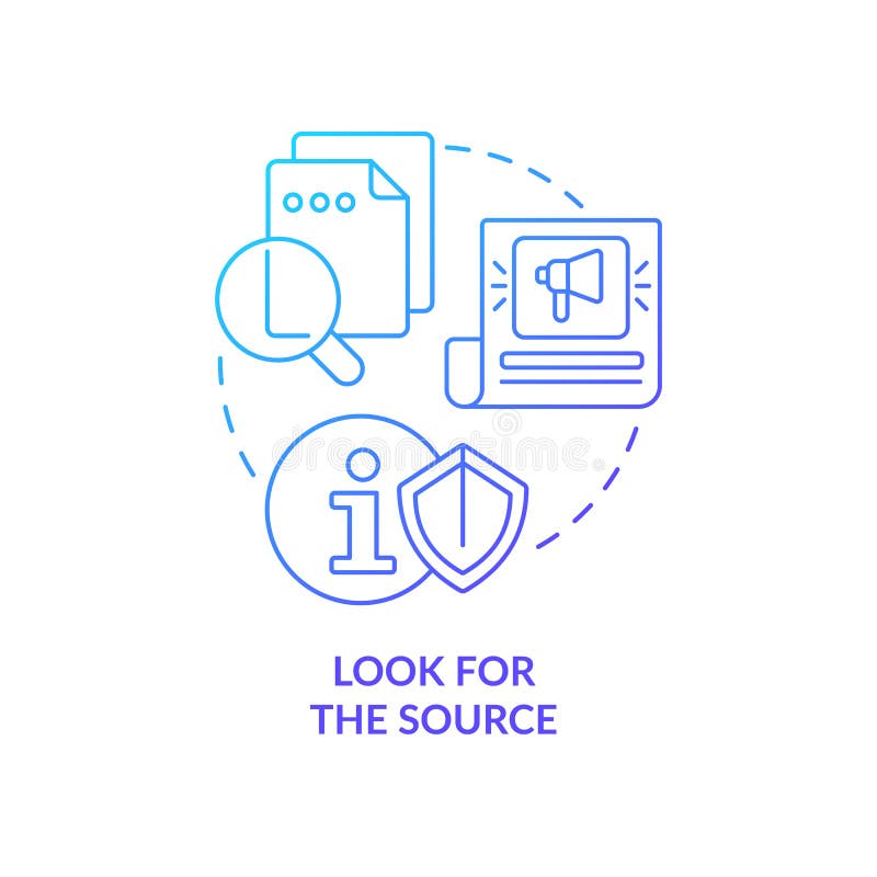 Look for Source Blue Gradient Concept Icon Stock Vector - Illustration ...