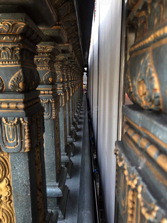 Stone Pillar at Hindu Temple Stock Photo - Image of building, legal ...
