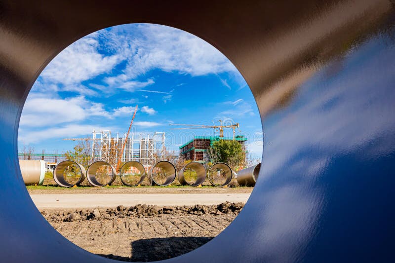 Look through Stone Pipes with Resistant Glaze Placed on the Ground in ...