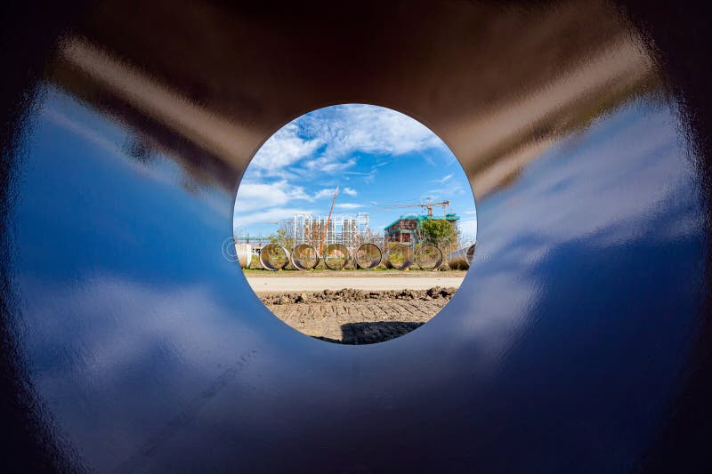 Look through Stone Pipes with Resistant Glaze Placed on the Ground in ...