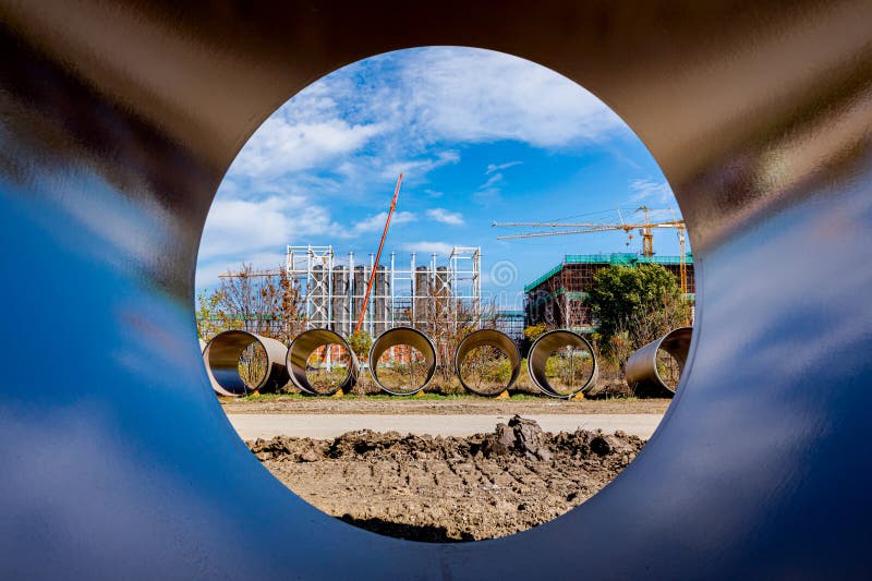 Look through Stone Pipes with Resistant Glaze Placed on the Ground in ...