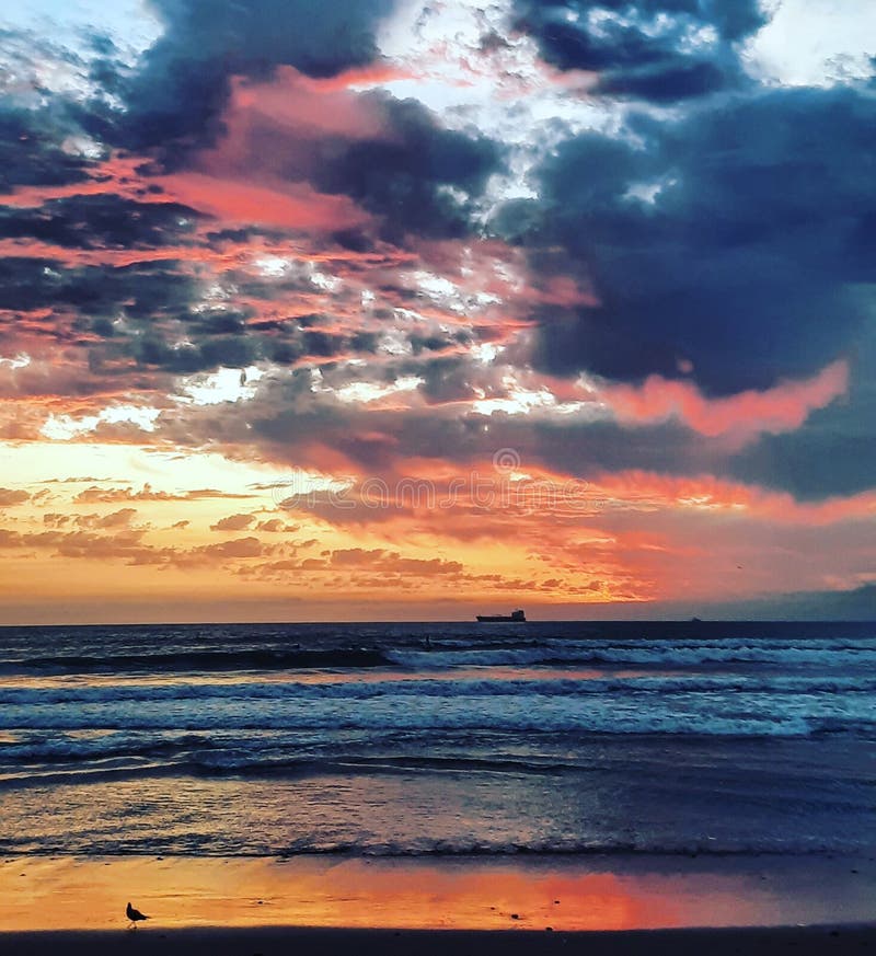 Look Sunset Beach Sea Nature Landcape Stock Photo - Image of beach ...