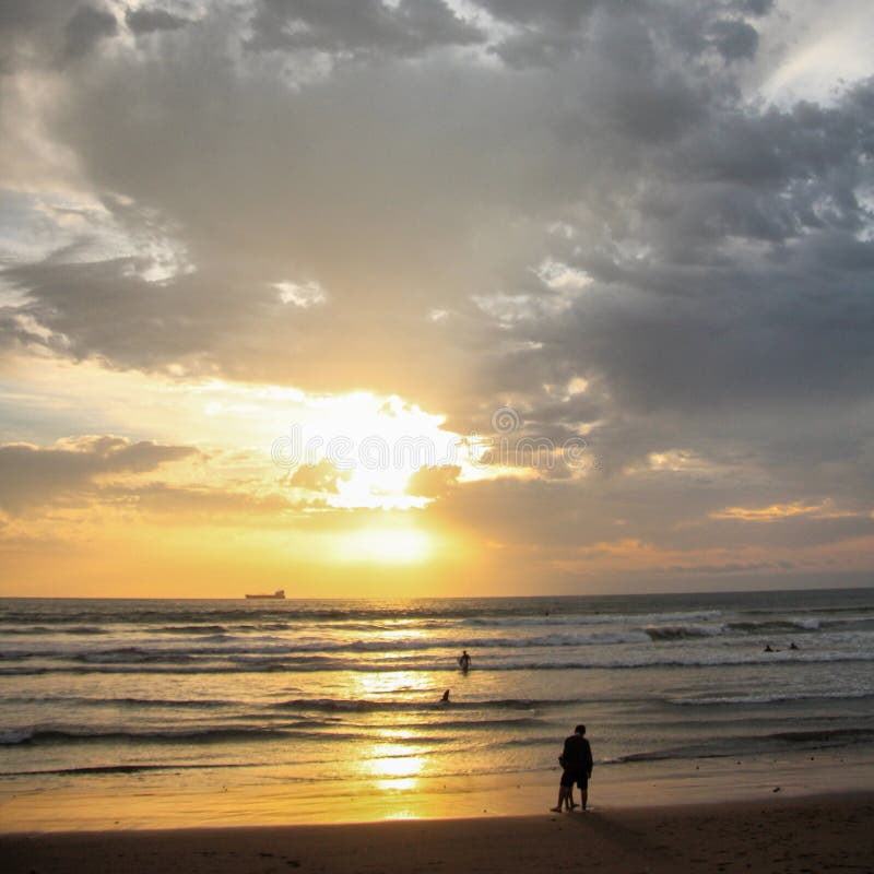 Look Sunset Beach Sea Nature Landcape Stock Photo - Image of ocean ...