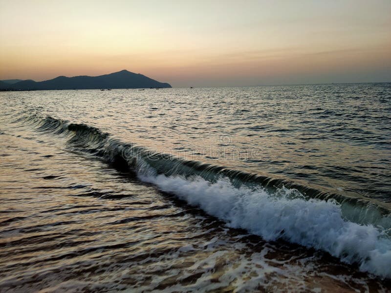 Look at the sunset stock image. Image of sunset, wave - 166092891