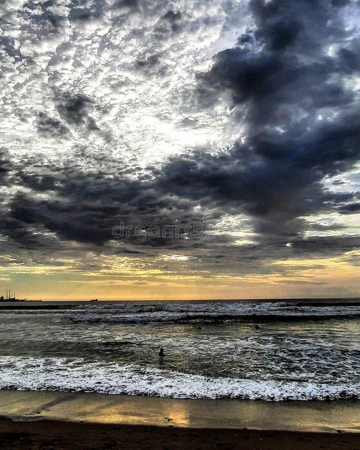 Look Surf Blue Sunset Sea Nature Stock Image - Image of sunlight ...