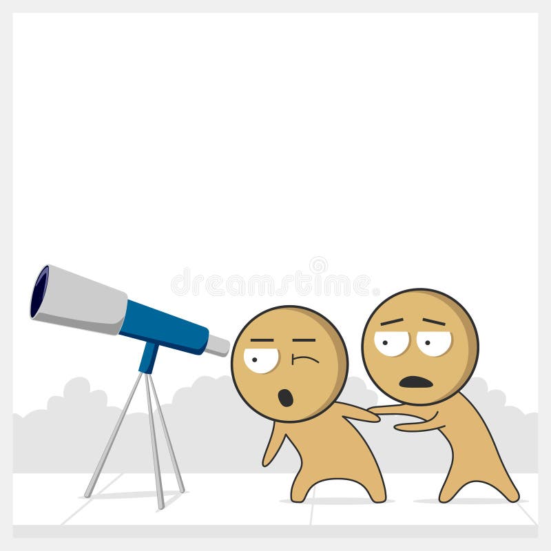 Look through a Telescope. Telescope. Stock Vector - Illustration of ...