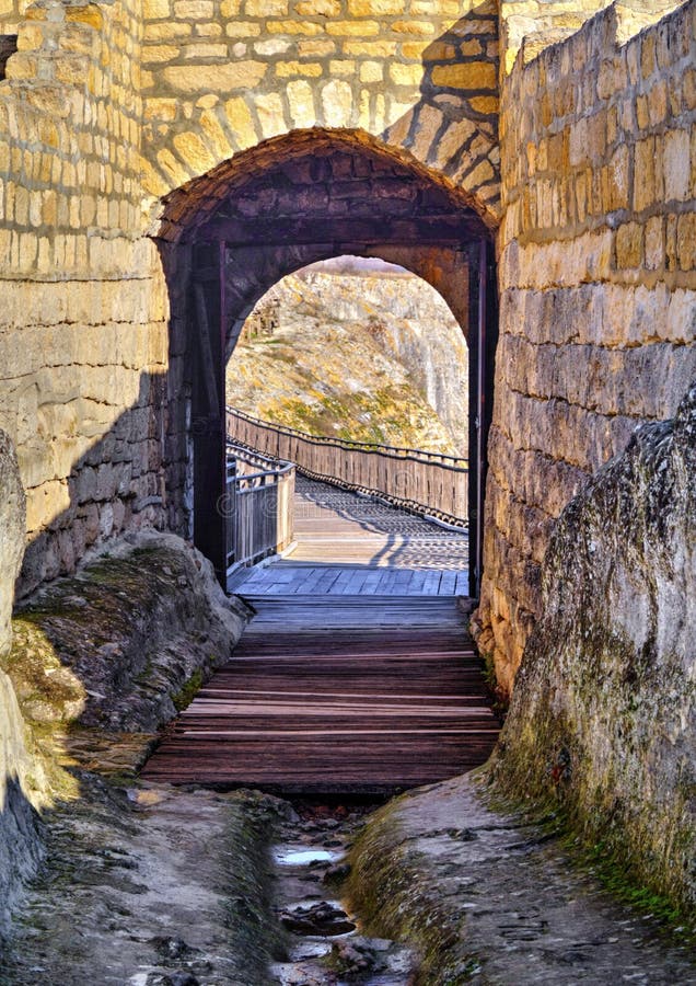 A Look Thru an Opened Stone Gate Stock Image - Image of culture ...