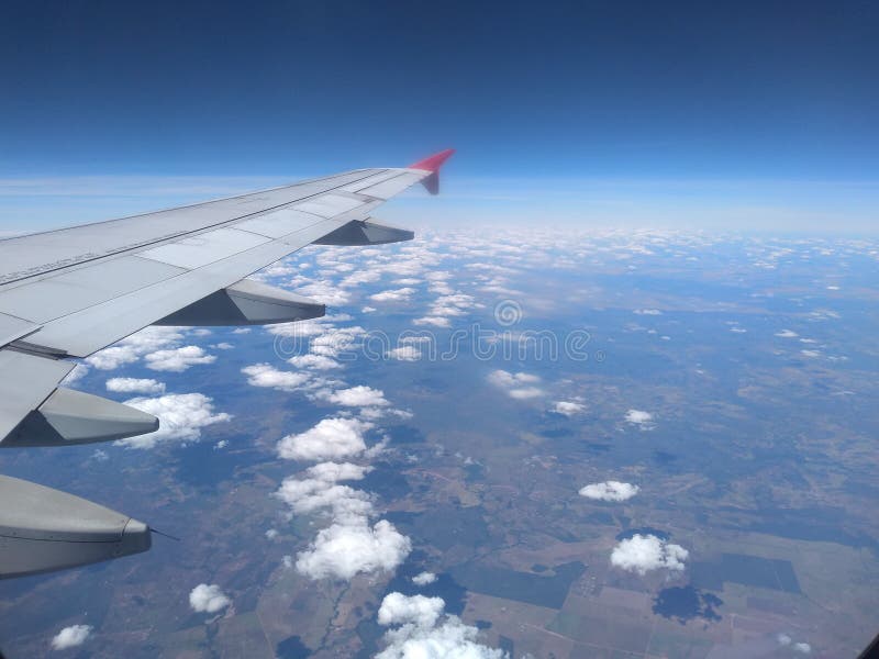 Look from the Top of the Plane Stock Image - Image of airline, aircraft ...