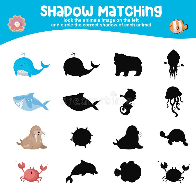 Look the Image on the Left and Circle the Correct Shadow of Each Image ...