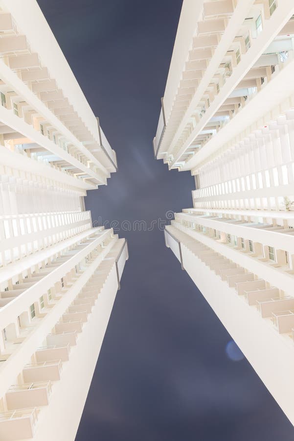 Look Up View of Hdb Flat in Singapore at Night Stock Image - Image of ...
