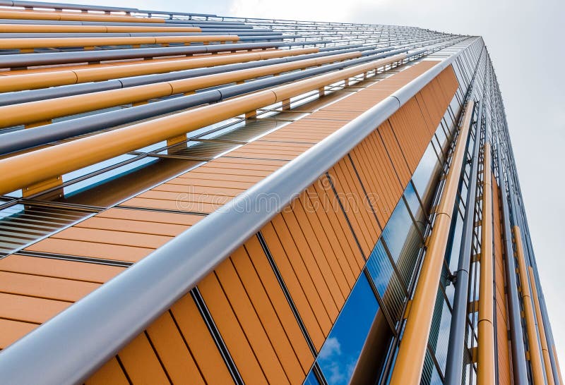 Look-up View of Tall Building Stock Image - Image of facade ...