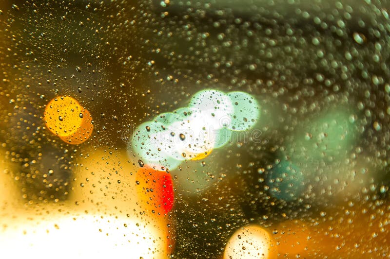 Look on Wet City through Windshield from Inside the Car at Rain Stock ...